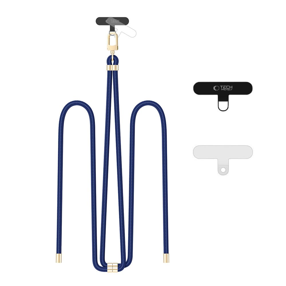 TECH-PROTECT C7S ROPE CROSSBODY STRAP NAVY BLUE/GOLD - Doopshop.cz